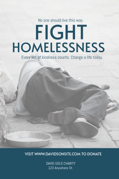 Modern & Minimal Grayscale Photo Homelessness Poster Poster Template ...