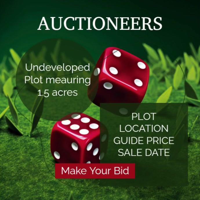 Copy of Modern & Minimal Green Plot Auction Instagram | PosterMyWall
