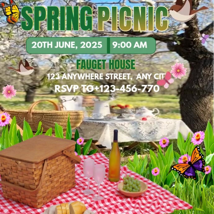 Copy of Modern & Minimal Green spring picnic Instagram Post | PosterMyWall