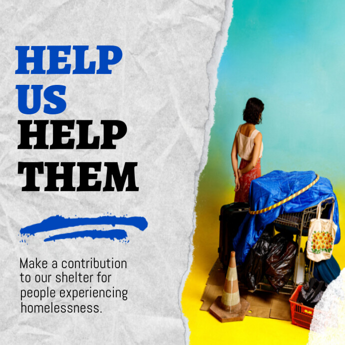 Modern & Minimal Grey Blue Black Bold Type Grunge Donation Sales ...