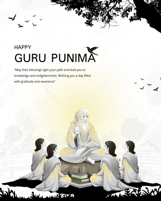 Modern & Minimal Guru Purnima Online Wish Flyer Template Design ...