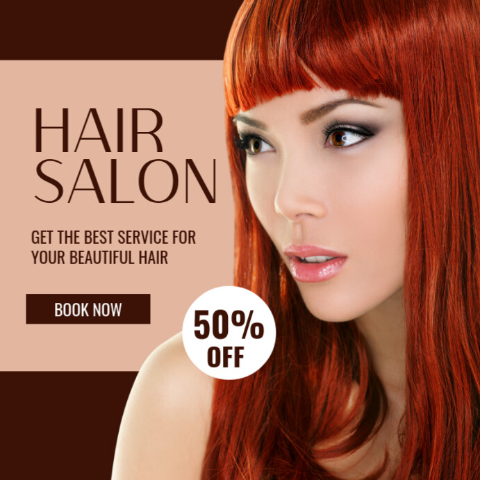 Modern & Minimal Hair Salon Instagram Post Template | PosterMyWall