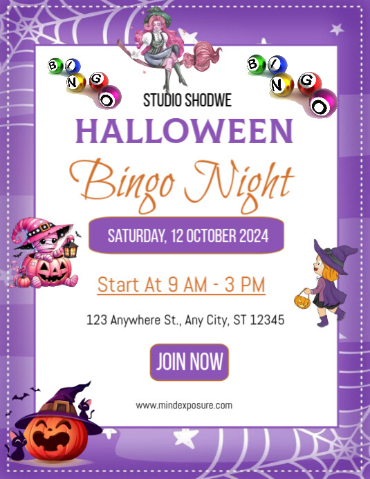Modern & Minimal Halloween Bingo Night Flyer (us Letter) Template ...