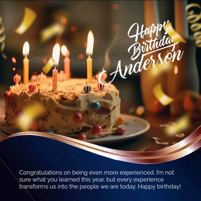 Modern & Minimal Happy Birthday Instagram Post Template | PosterMyWall