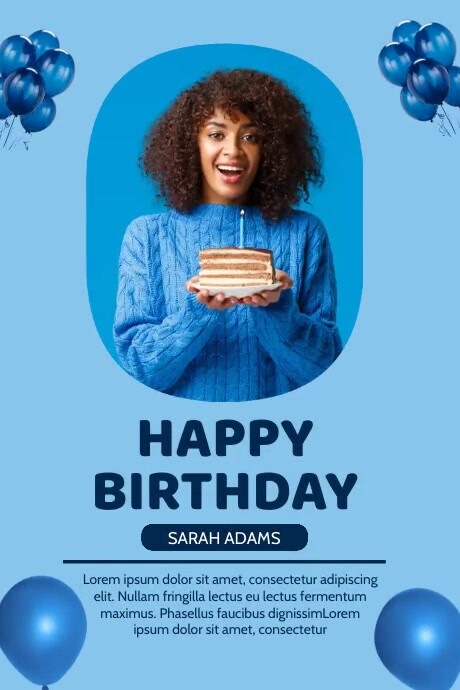 Modern & Minimal Happy Birthday Poster Template | PosterMyWall