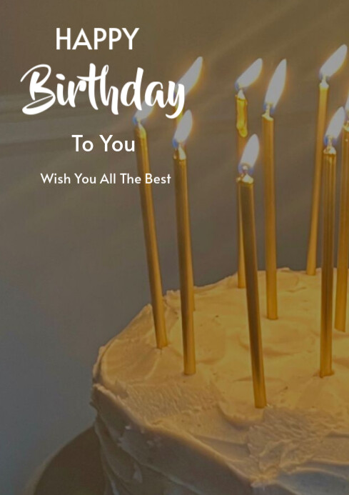 Modern & Minimal Happy Birthday To You A4 Template | PosterMyWall
