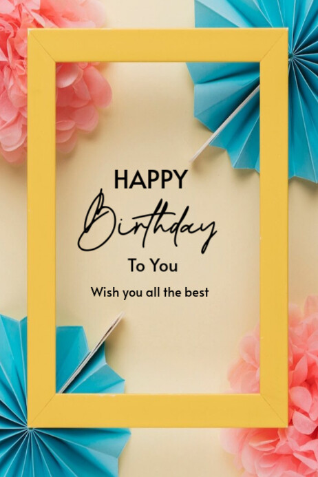 Modern & Minimal Happy Birthday To You Poster Template | PosterMyWall