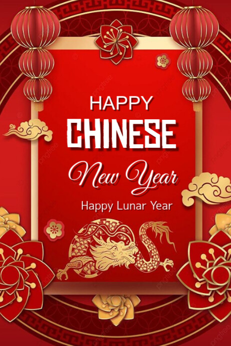 Modern & Minimal Happy Chinese New Year Poster Template | PosterMyWall