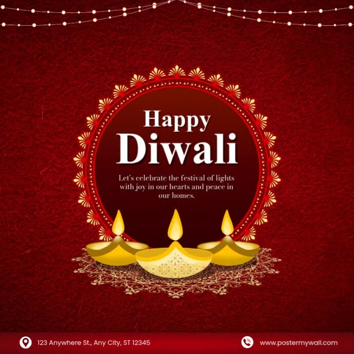Copy of Modern & Minimal Happy Diwali Instagram Post | PosterMyWall