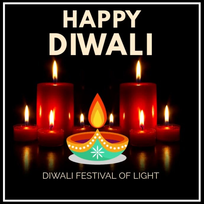 Modern & Minimal Happy Diwali Light Of Festi Template | PosterMyWall