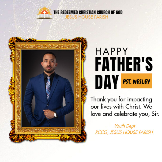 Modern & Minimal Happy Father's Day Pastor Instagram Post Template ...