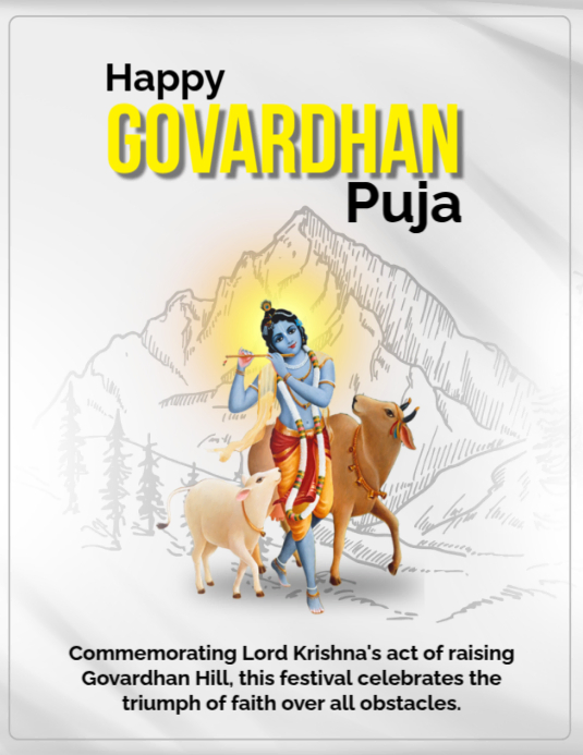 Plantilla de Modern & Minimal Happy Govardhan Puja Day Flyer (us Letter ...