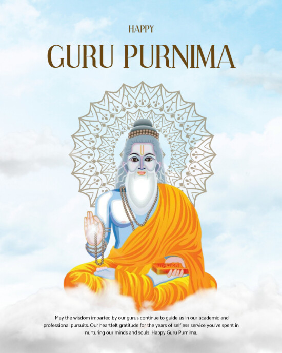 Modern & Minimal Happy Guru Purnima Wish Flyer Design Instagram ...