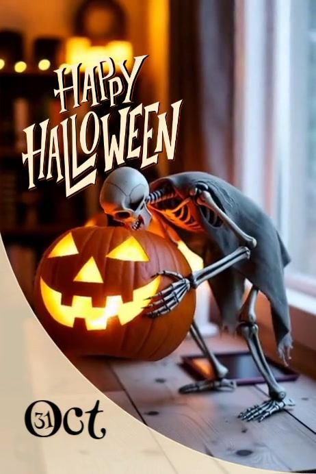 Modern & Minimal Happy Halloween Day Poster Template | PosterMyWall