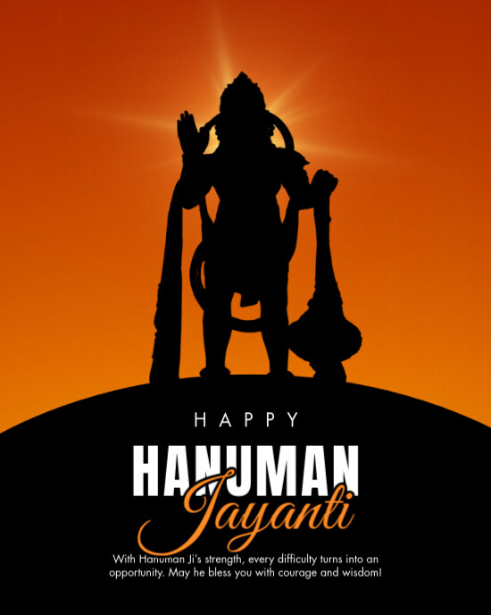 Copy of Modern & Minimal Happy Hanuman Wish Instagram Portrait Flyer ...