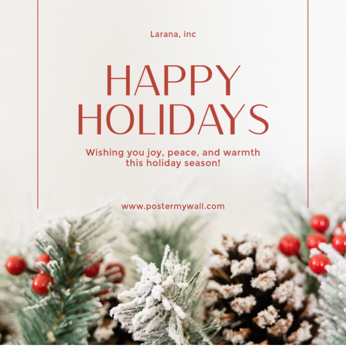 Copy of Modern & Minimal Happy Holiday Pos Instagram | PosterMyWall