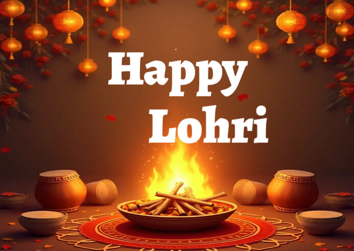 Copy of Modern & Minimal Happy Lohri Design Template Postcard ...