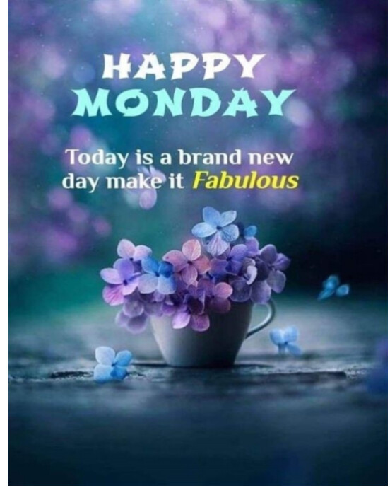 Modern & Minimal Happy Monday Floral Quote | New Day Positive Poster ...