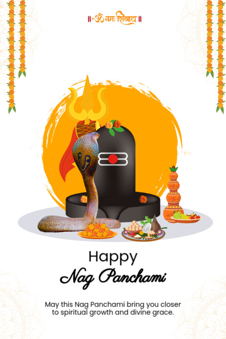 Modern & Minimal Happy Nag Panchami Poster Template | PosterMyWall