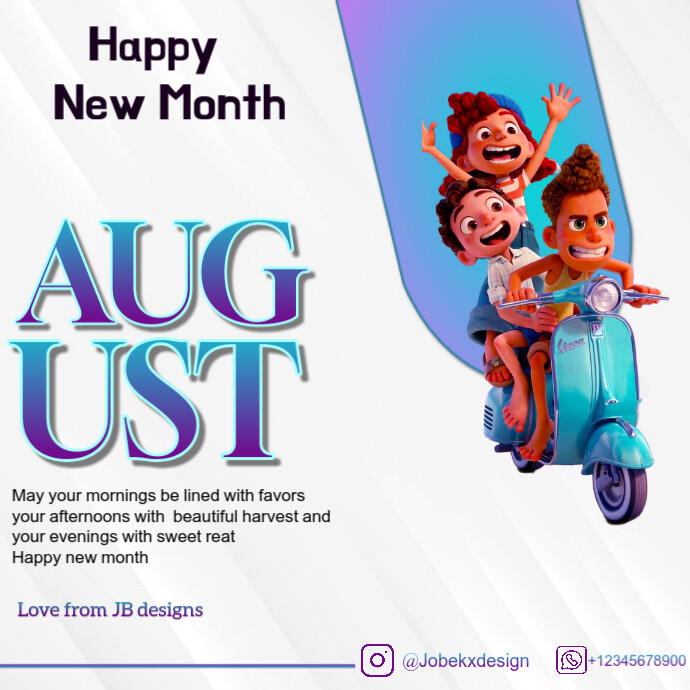 Copy of Modern & Minimal Happy New Month August Flyer Design Instagram ...