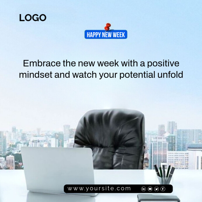 Copy of Modern & Minimal Happy New Week Inspirational Quote Instagram ...