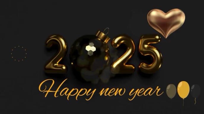 Modern & Minimal Happy New Year 2025 Presentation (16:9) Template ...