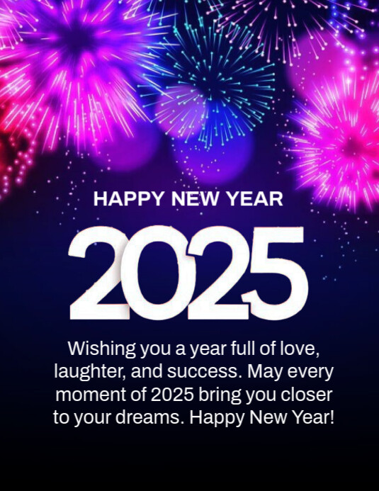 Copy of Modern & Minimal Happy New Year Wishes Template Design Flyer ...