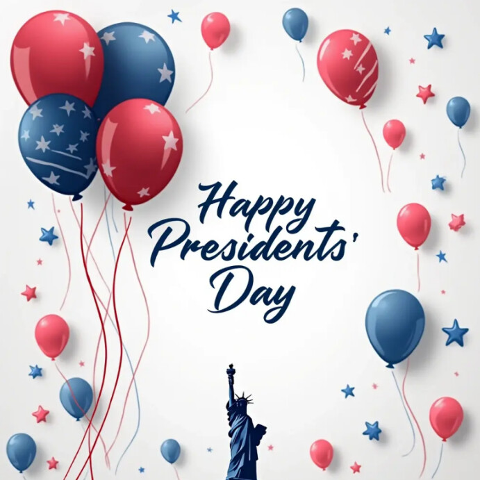 Copy of Modern & Minimal Happy Presidents Day Card Wishes Design Square (1:1) | PosterMyWall