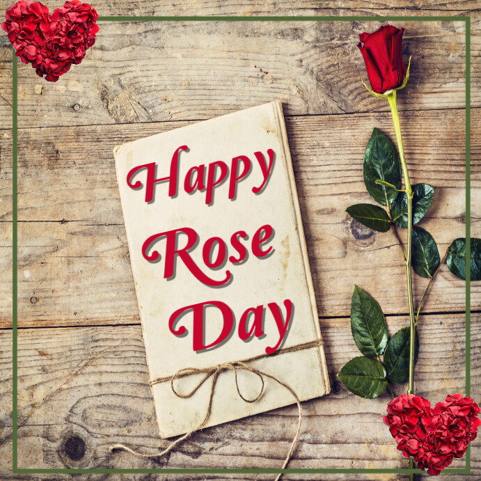 Modern & Minimal Happy Rose Day Instagram Post Template | PosterMyWall