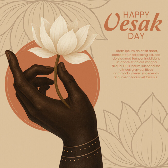 Modern & Minimal Happy Vesak Day Greeting for Instagram Post Template ...