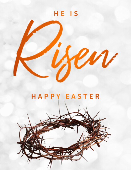 Copy of Modern & Minimal He Is Risen Happy Easter Holiday Flyer (us Letter) | PosterMyWall