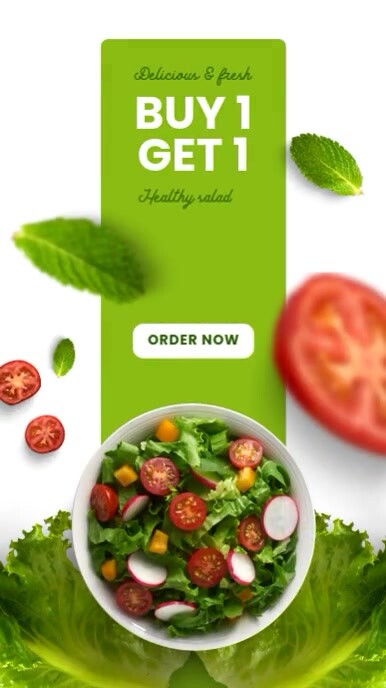 Copy of Modern & Minimal Healthy Salad Promo Reel Instagram | PosterMyWall