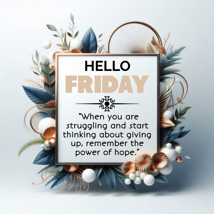 Modern & Minimal Hello Friday Instagram Post Template | PosterMyWall