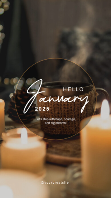 Modern & Minimal Hello January Instagram Story Template | PosterMyWall