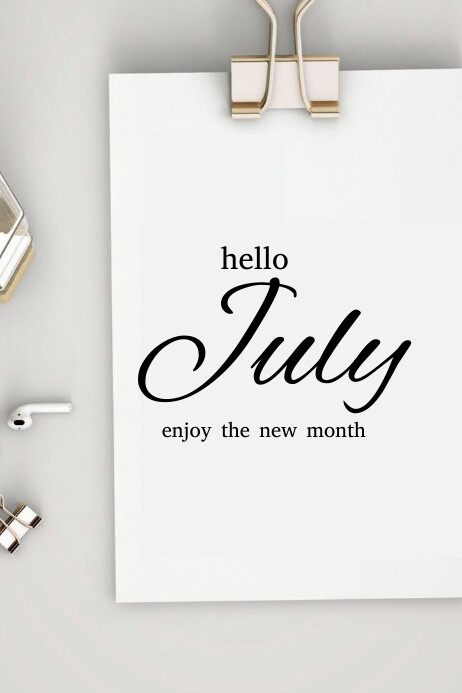 Copy of Modern & Minimal Hello July Poster | PosterMyWall