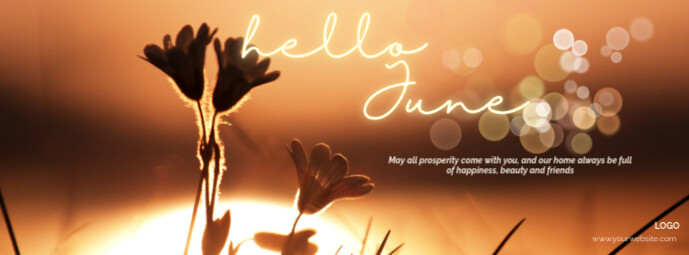 Copy of Modern & Minimal Hello June Facebook Cover Photo | PosterMyWall