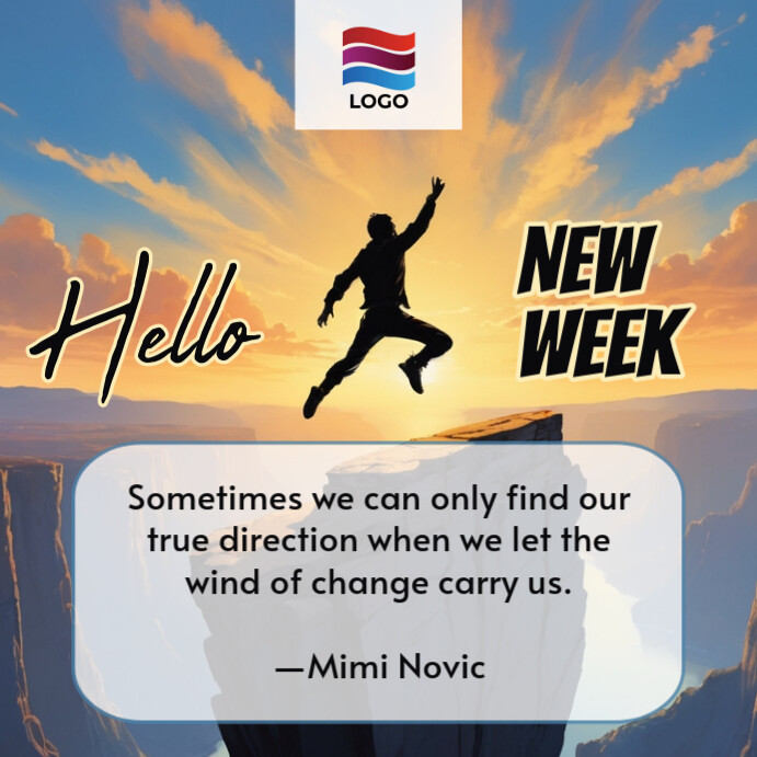 Modern & Minimal Hello New Week Motivational Quote Instagram Post ...