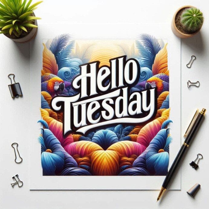 Copy of Modern & Minimal Hello Tuesday Instagram Post | PosterMyWall