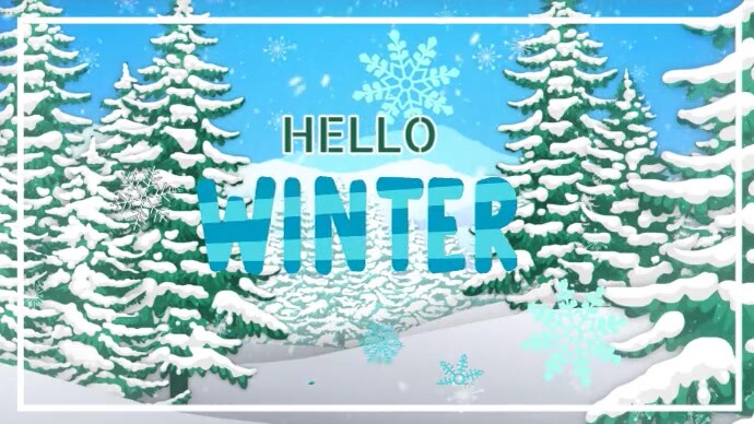 Modern & Minimal Hello Winter Youtube Channel Cove Template | PosterMyWall