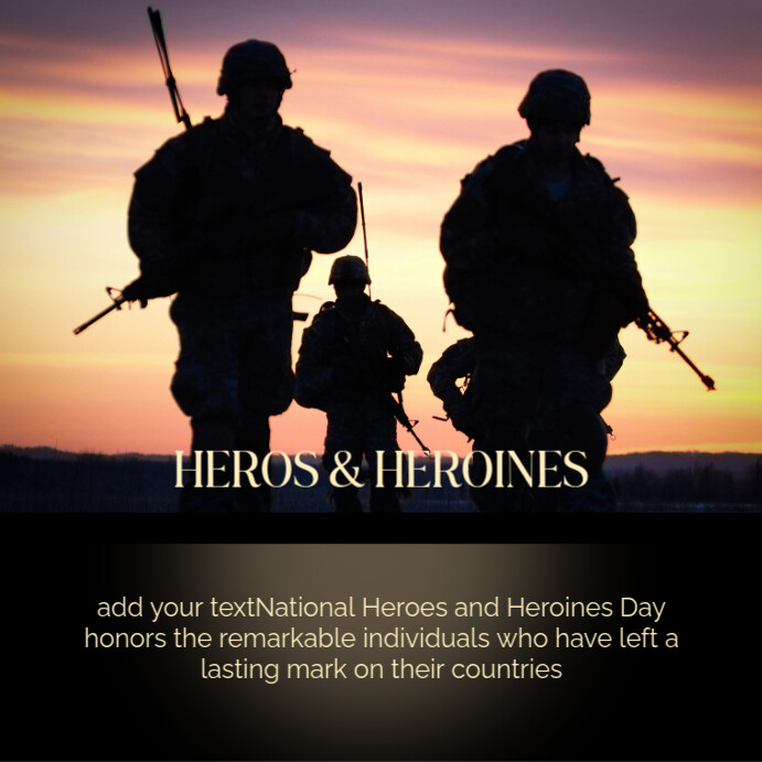 Modern & Minimal Heros And Heroines Day Instagram Post Template ...