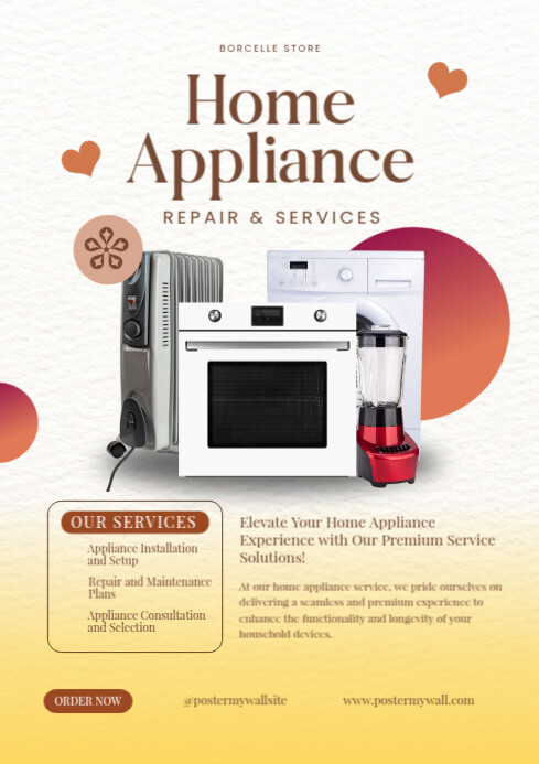 Copy of Modern & Minimal Home Appliance Repair A4 | PosterMyWall