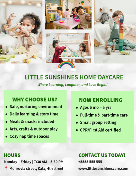 Copy of Modern & Minimal Home Daycare Flyer (us Letter) | PosterMyWall