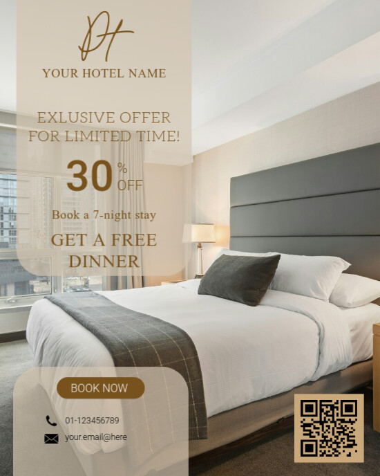 Modern & Minimal Hotel Promotion Instagram Portrait Template | PosterMyWall