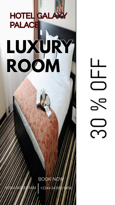 Modern & Minimal Hotel Room Booking Digital D Template | PosterMyWall