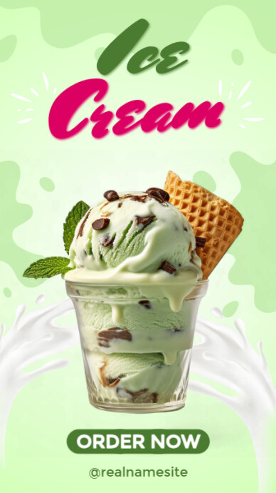 Modern & Minimal Ice Cream Promo Instagram Story Template | PosterMyWall