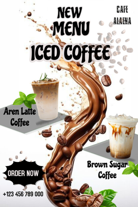Modern & Minimal Iced Coffee Poster Template | PosterMyWall