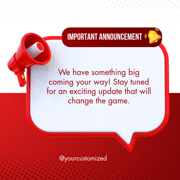 Copy of Modern & Minimal Important Announcement Instagram Post ...
