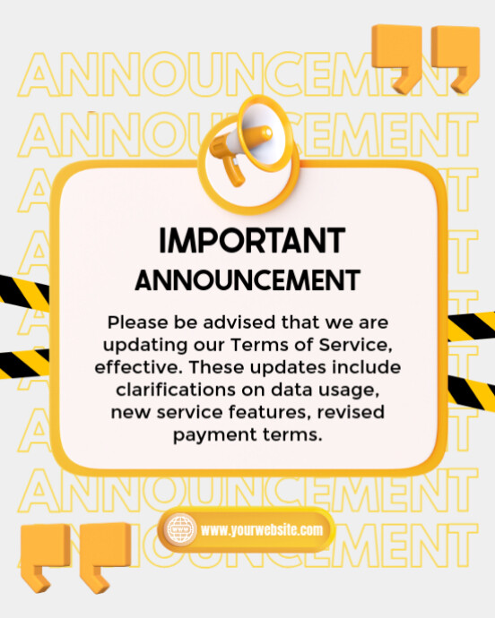 Modern & Minimal Important Announcement Instagram Portrait Template ...