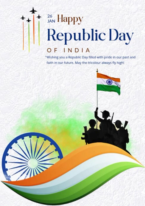 Modern & Minimal Indian Republic Day Video Wish Flyer A5 Template ...