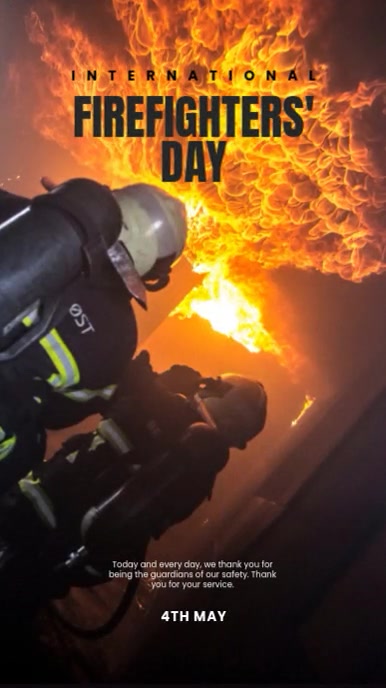 Modern & Minimal International Firefighters Day Instagram Reel Template ...
